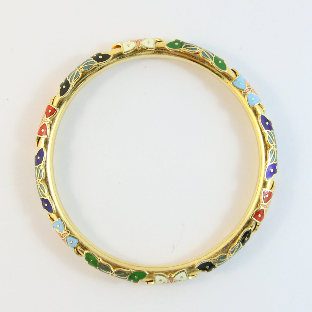 French Vintage Colourful Enamel Bangle