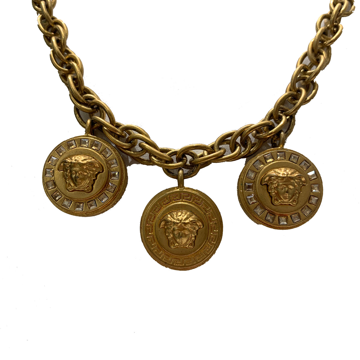 Vintage Versace Gold Toned Charm Necklace